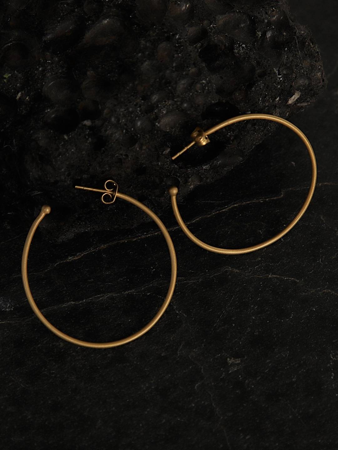 Jewelry - berserk - gold plated classic hoops - maati crafts