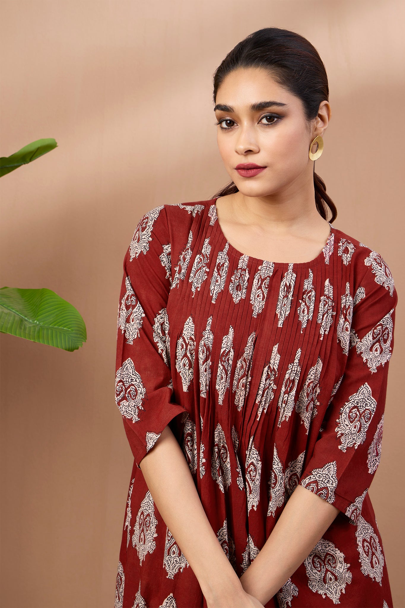 pintuck long dress - ruby garden - maati crafts