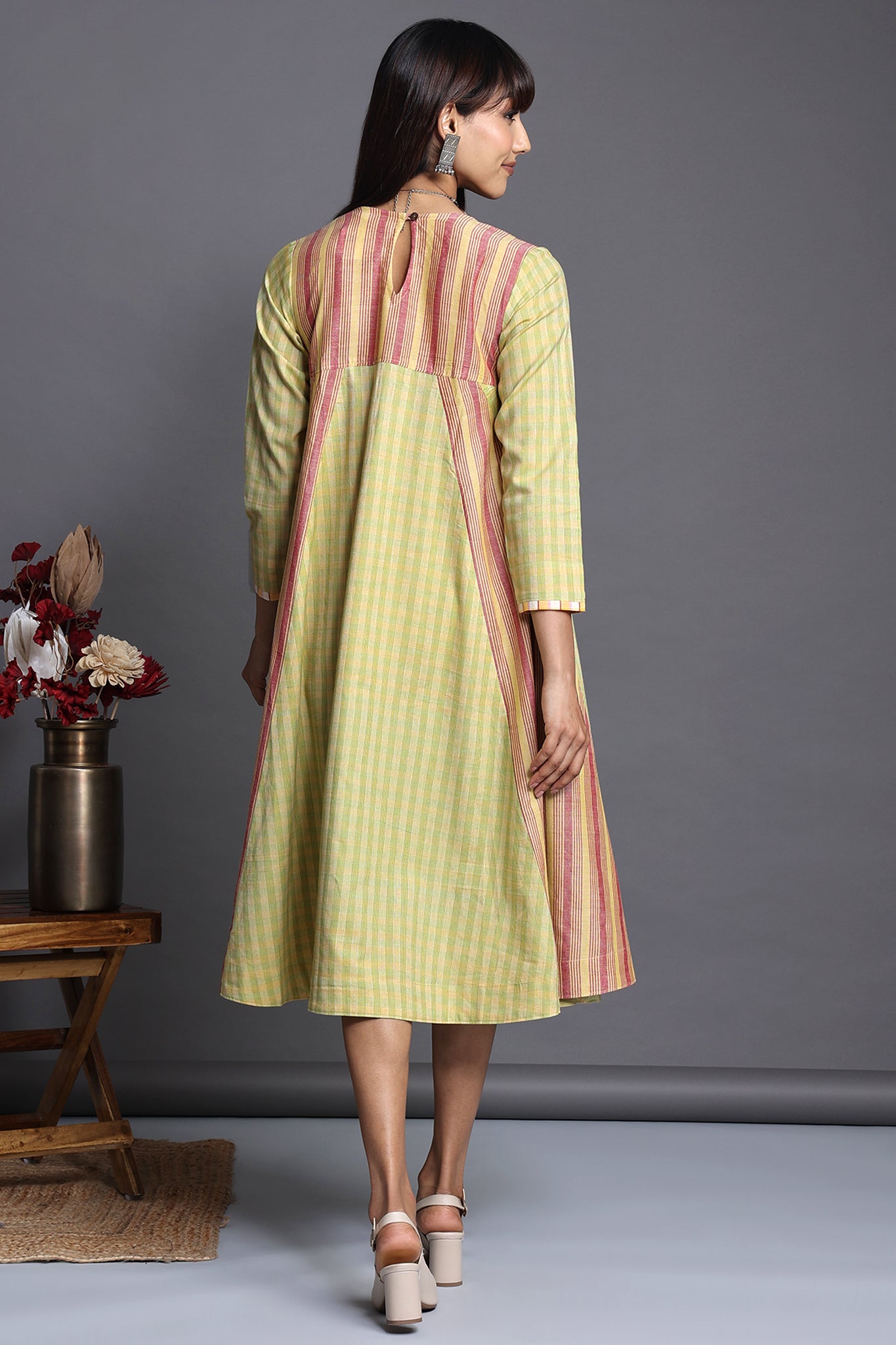 vintage big swirl dress - zesty checkered & plaid parade - maati crafts