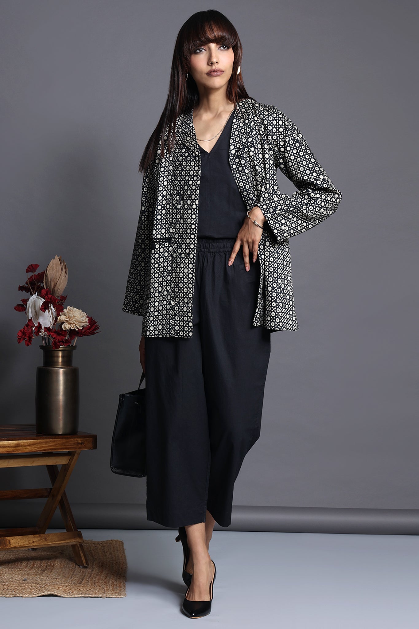 blazer - shadow speckle & charcoal pixels - maati crafts