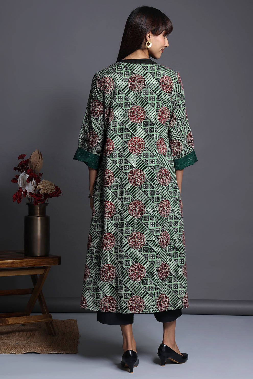 reversible choga (only jacket) - verdant enigma & vintage mandala ...