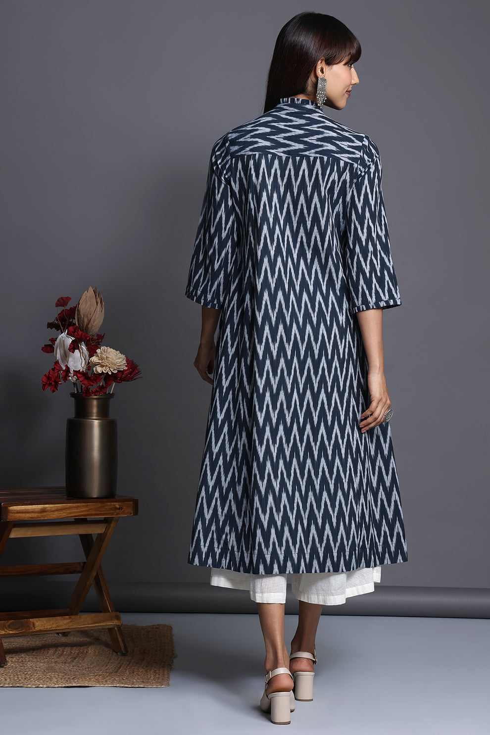 pleated neckline pintuck dress with pockets - amethyst twilight & silv ...