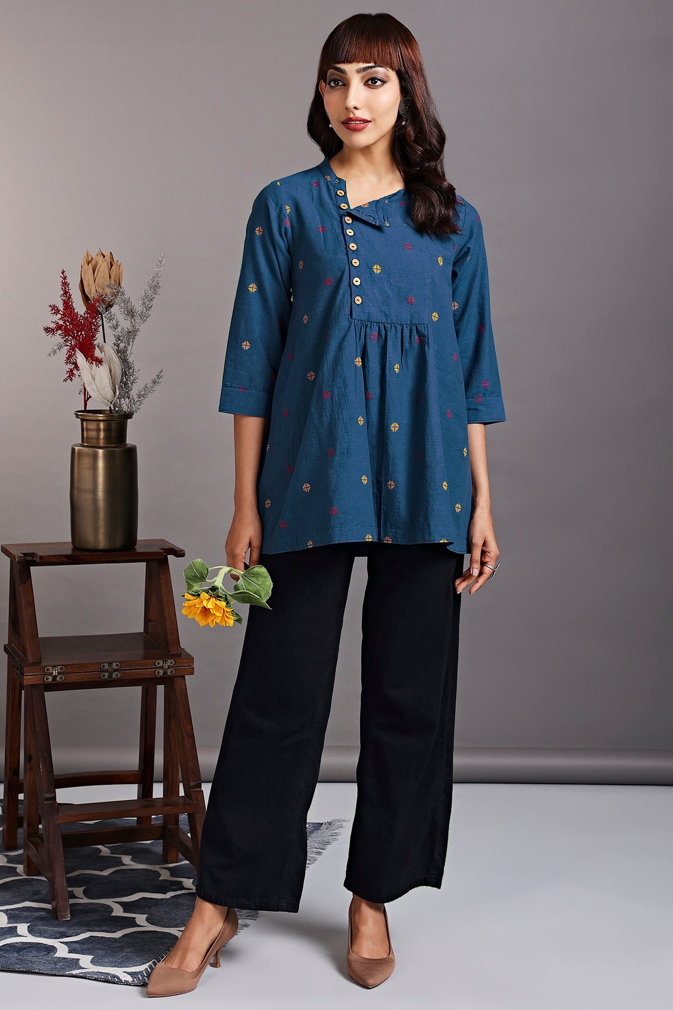 zen yoke top - floating river & delicate buttis - maati crafts