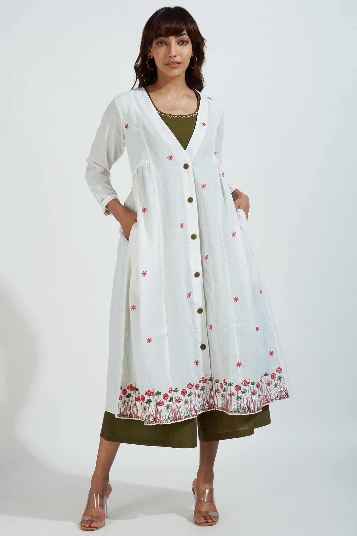 leisure tunic with high slit - enduring maroon & reflections - maati crafts
