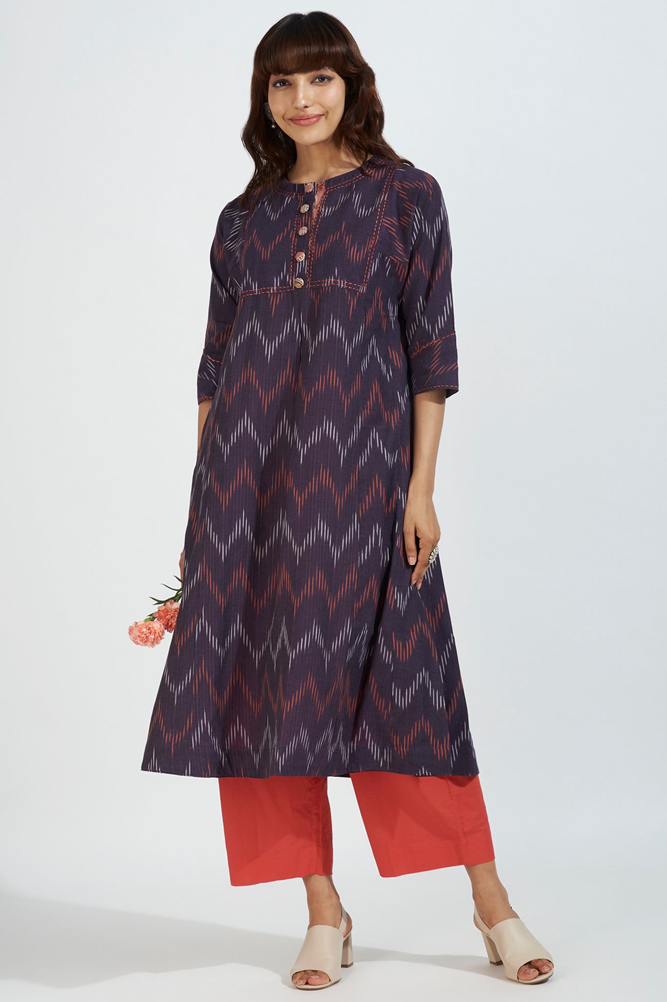 v-neck gather anarkali with chudidar sleeves - whispering winds & indi ...