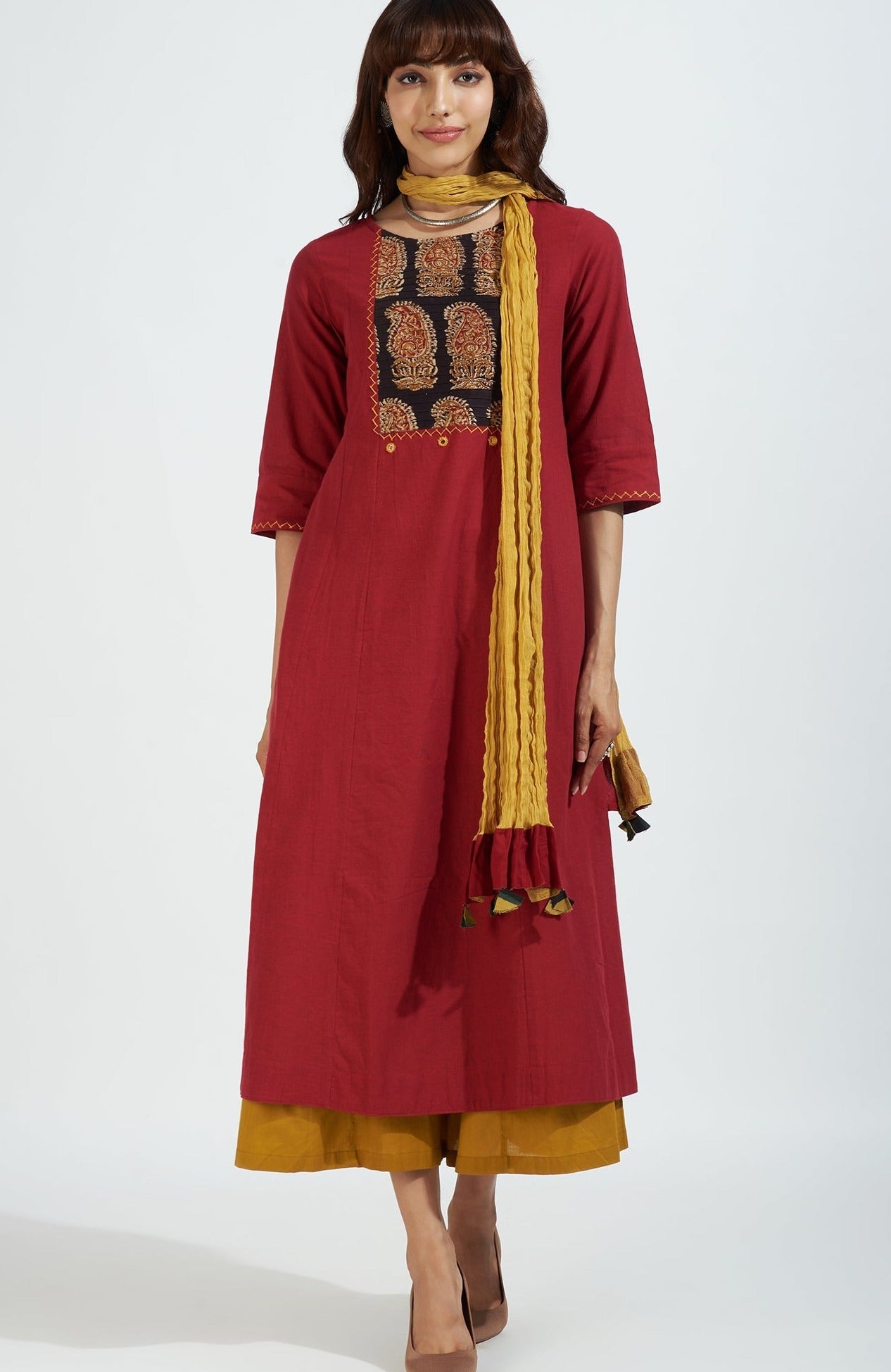 round collar top - rouge pink & white begonia - maati crafts