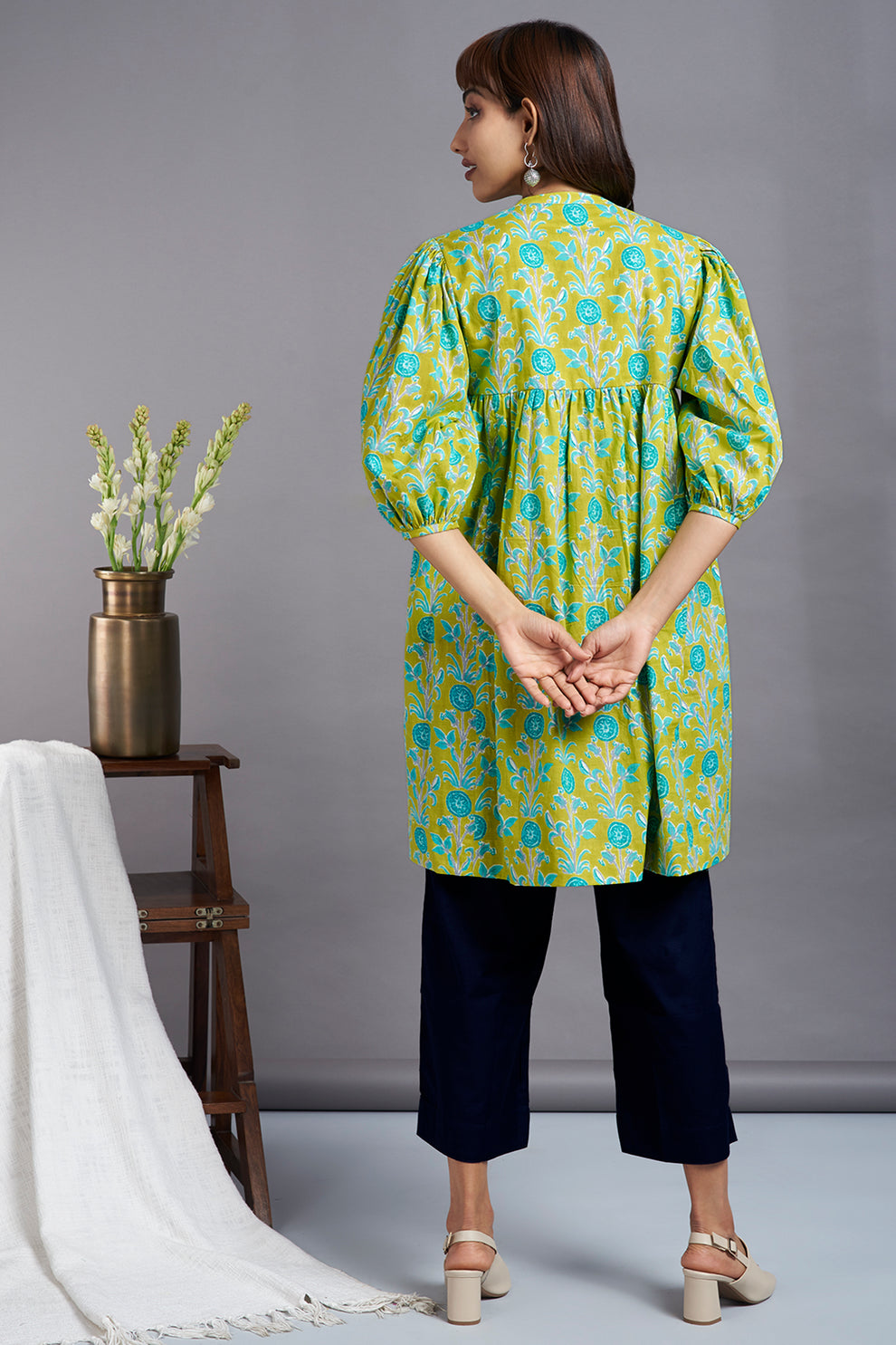 boho loose sleeve top - refreshing lime & enchanting botanics - maati ...