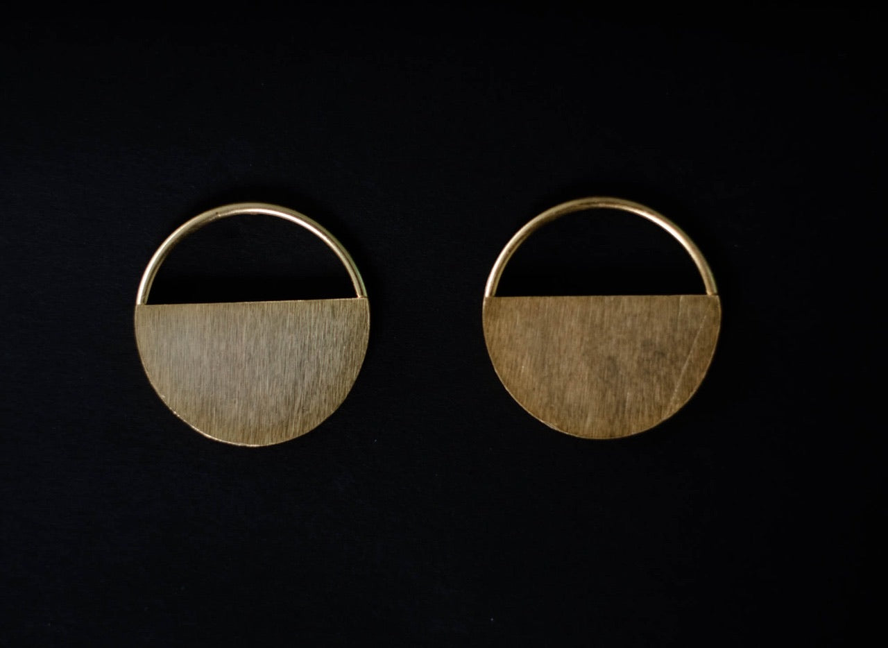 jewelry - berserk - gold plated half moon earrings - maati crafts